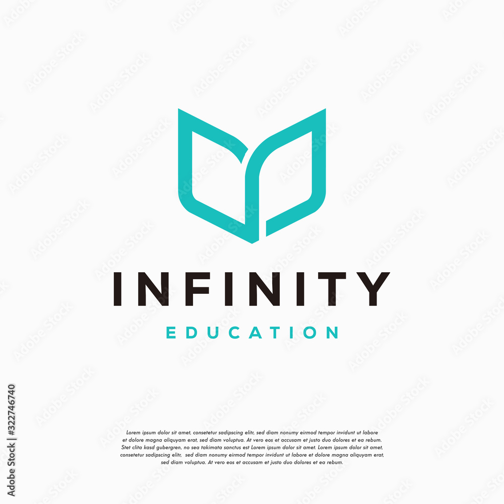Infinity Education logo designs concept vector, Loop and Book Education ...
