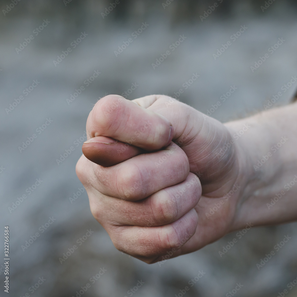 Close-up fig sign. Man right hand shows the fig. Front View Of Fig Sign ...