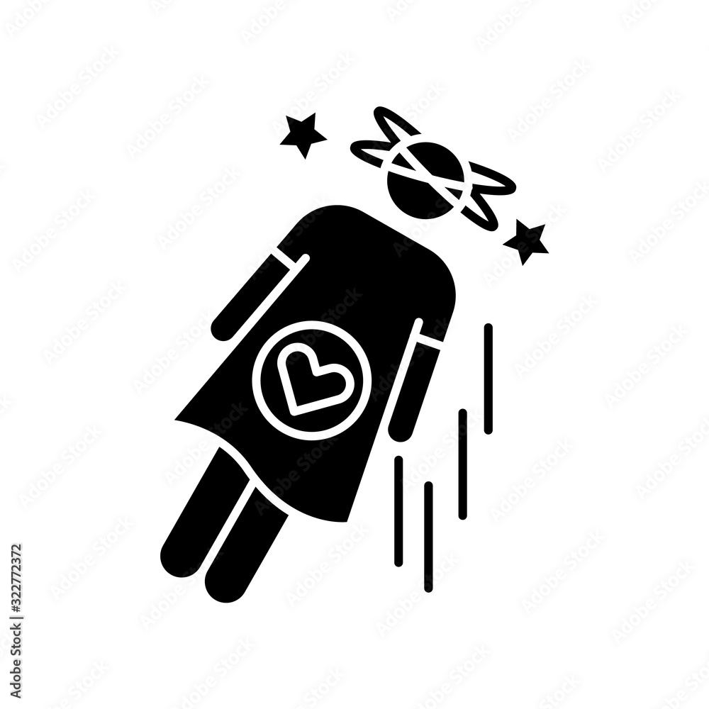 Fainting black glyph icon. Symptom of early pregnancy. Pregnant woman ...