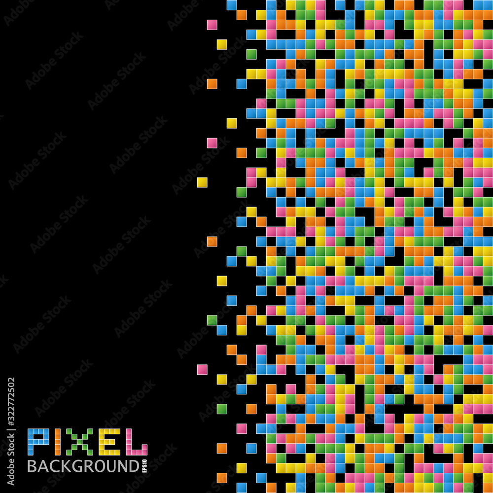 Bright digital background with colorful pixels equalizer. Modern ...
