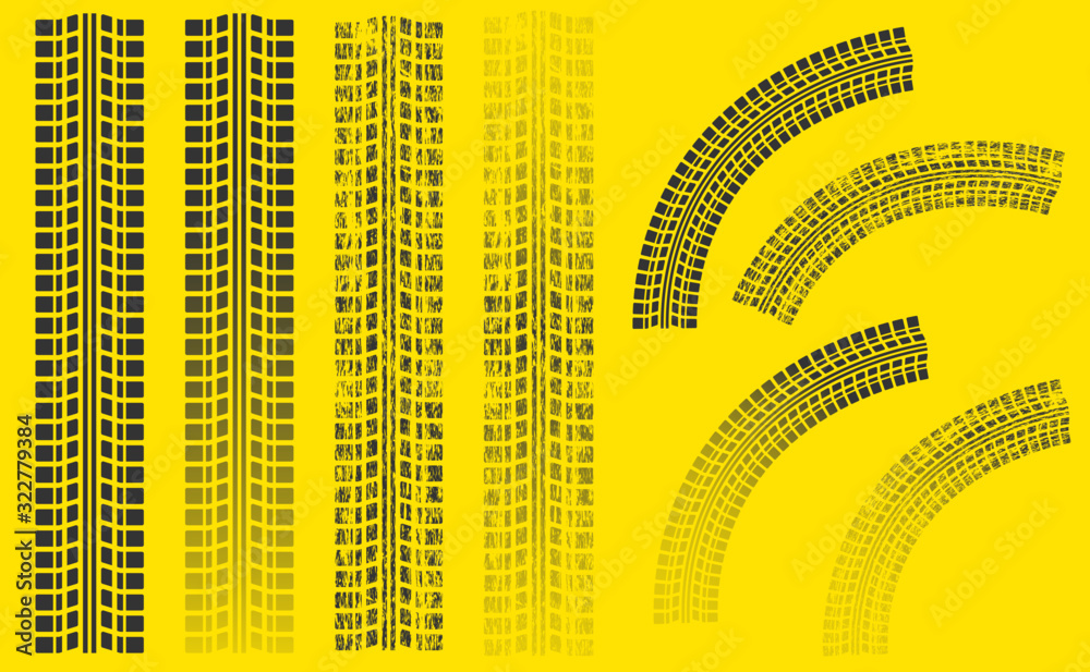 Seamless car tire print pattern stroke. Truck Wheel trail track grunge ...