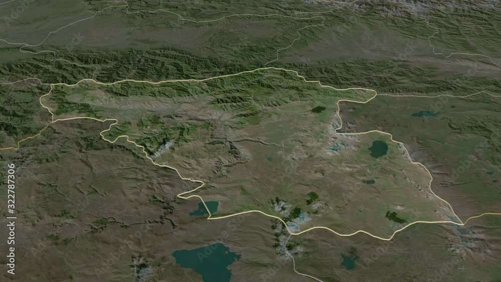 Vídeo do Stock: Samtskhe-Javakheti, region with its capital, zoomed and ...