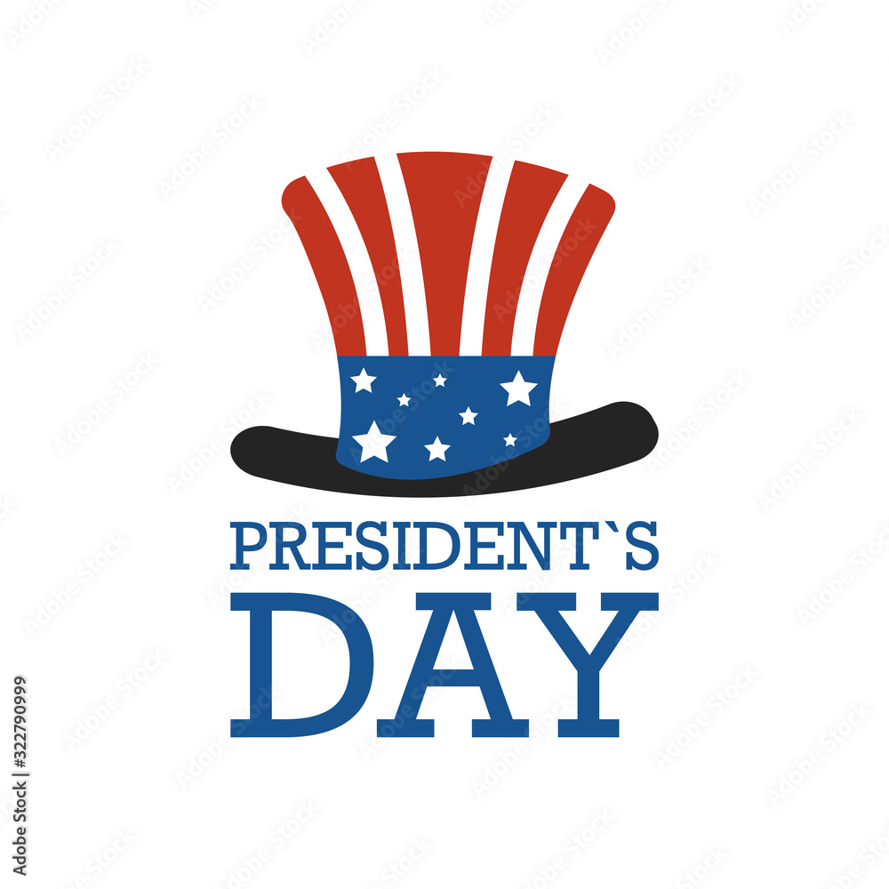 Vector illustration of a poster congratulation on President's Day ...