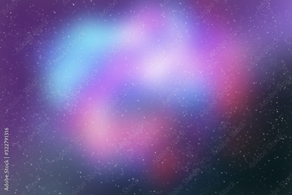 Abstract space background with stars and interstellar clouds. Science ...