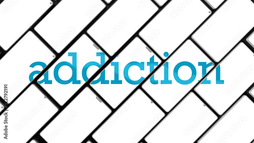 3d render of cellphone animation. Title is formed from pieces on the ...