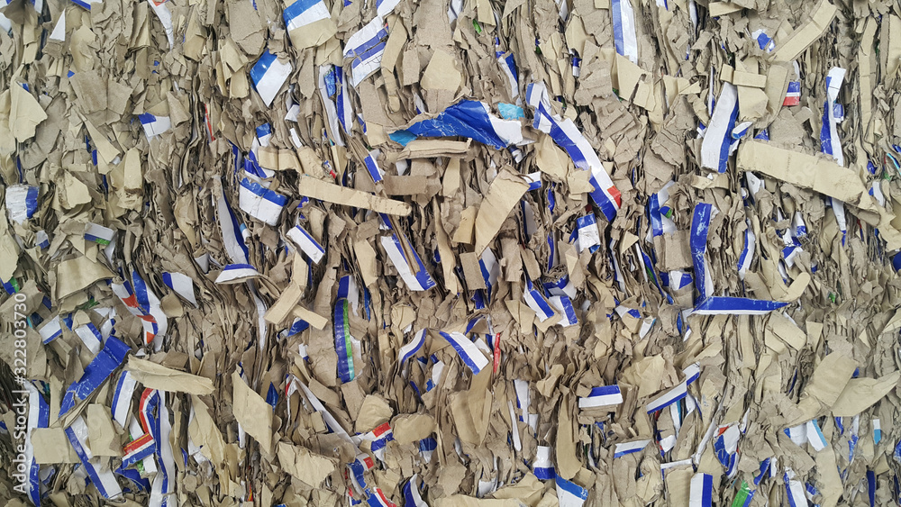 Bales of cardboard and box board. Wastepaper for Recycling. Background ...