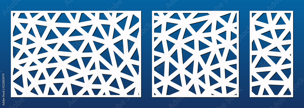 Laser cut panel. Cutout silhouette with abstract geometric pattern ...