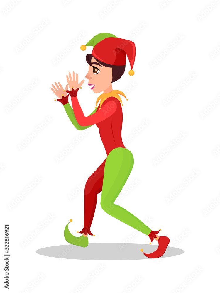 Funny Medieval Jester Cinema Cartoon Character. Comic Man Wearing Cute ...