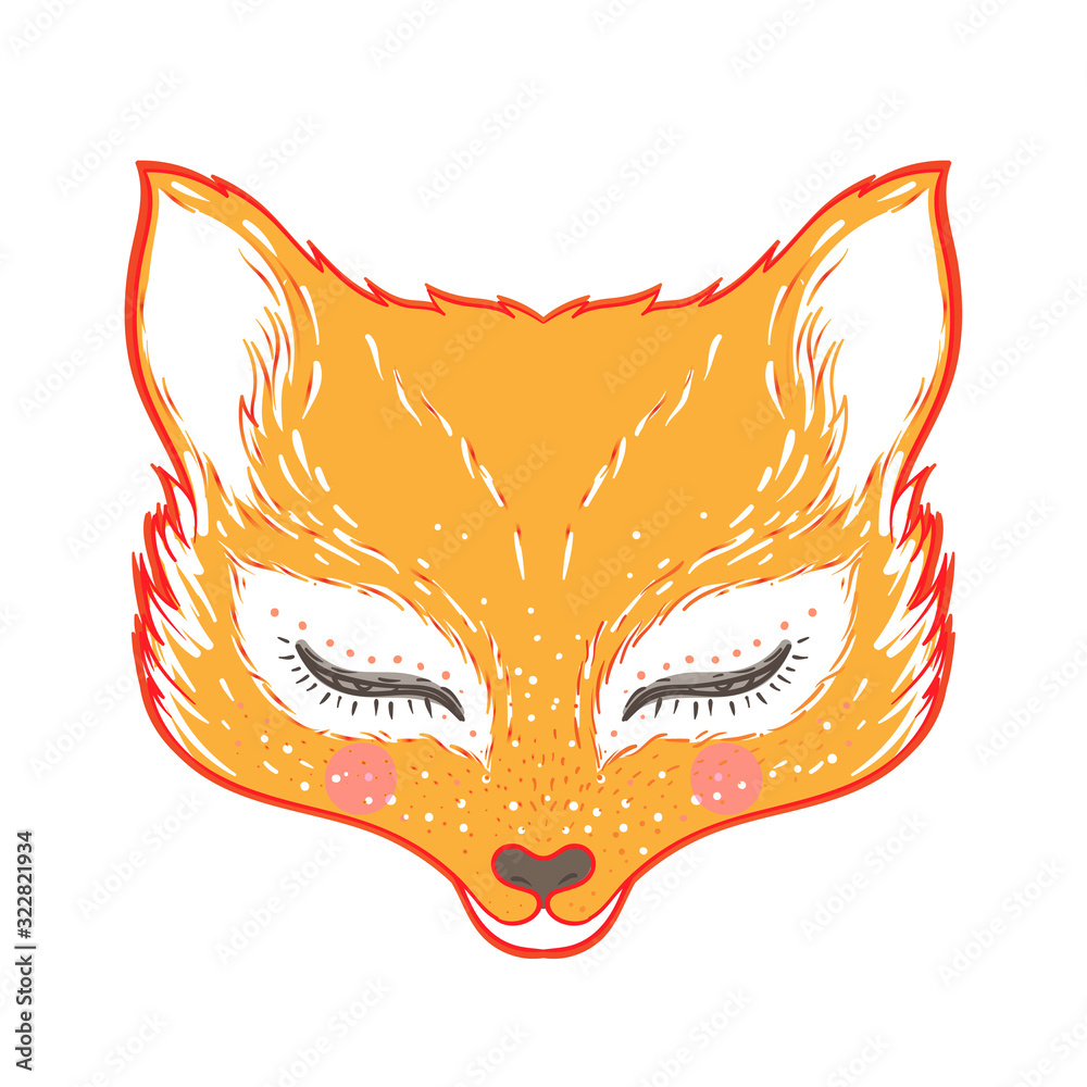 Cute fox face. Character tattoo design for pet lovers, artwork for ...