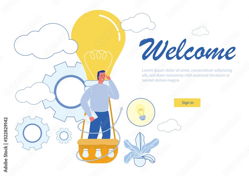 Businessman Invites Clients or Customers. Creative Idea, Creativity and ...