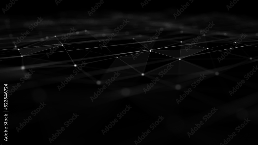Network connection structure. Big data digital dark background. Science ...