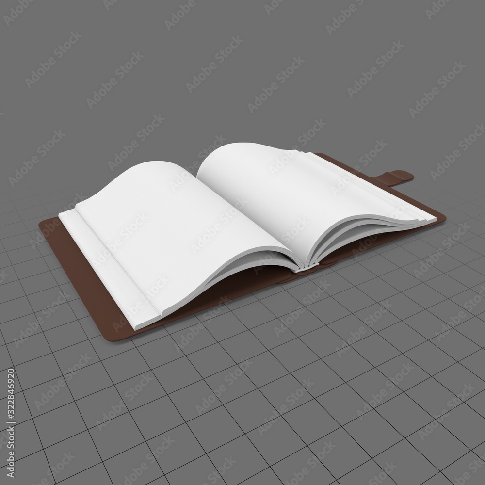 Open notebook Stock 3D asset | Adobe Stock