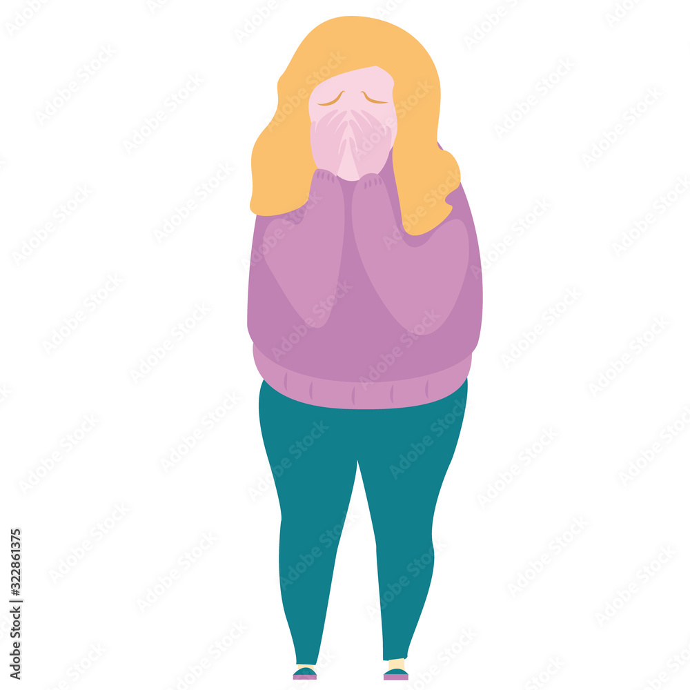 Depressed girl crying. Crying emotions of a woman. Disappointment ...