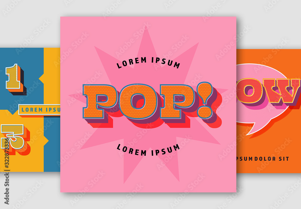 Retro Social Media Post Layouts Stock Template | Adobe Stock