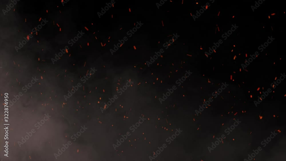 Fire Sparks Smoke. Flying Fire Sparks with Smoke on transparent ...