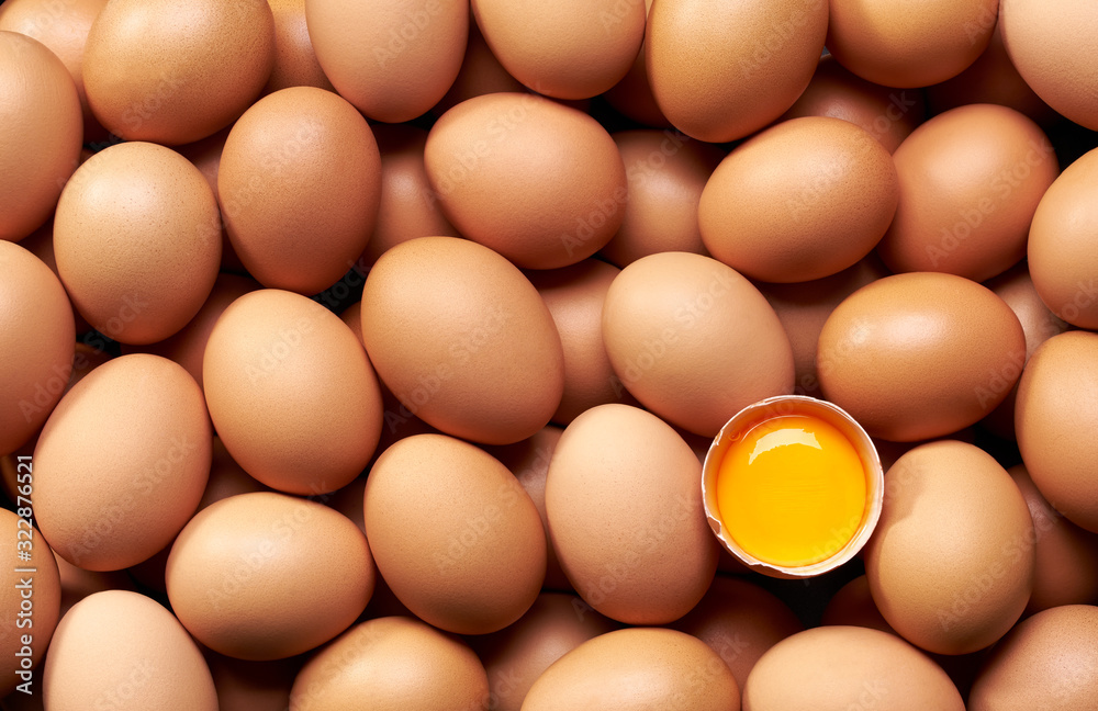 Eggs background close-up.Top view. Chicken eggs as background, as eggs ...