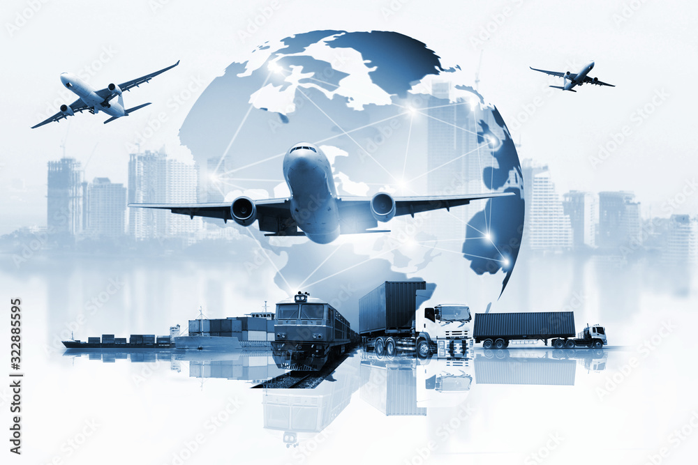 The world logistics background or transportation Industry or shipping ...