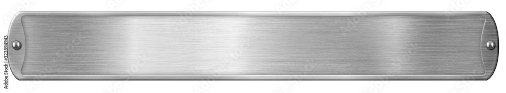 brushed metal plate 3d illustration isolated with clipping path ...