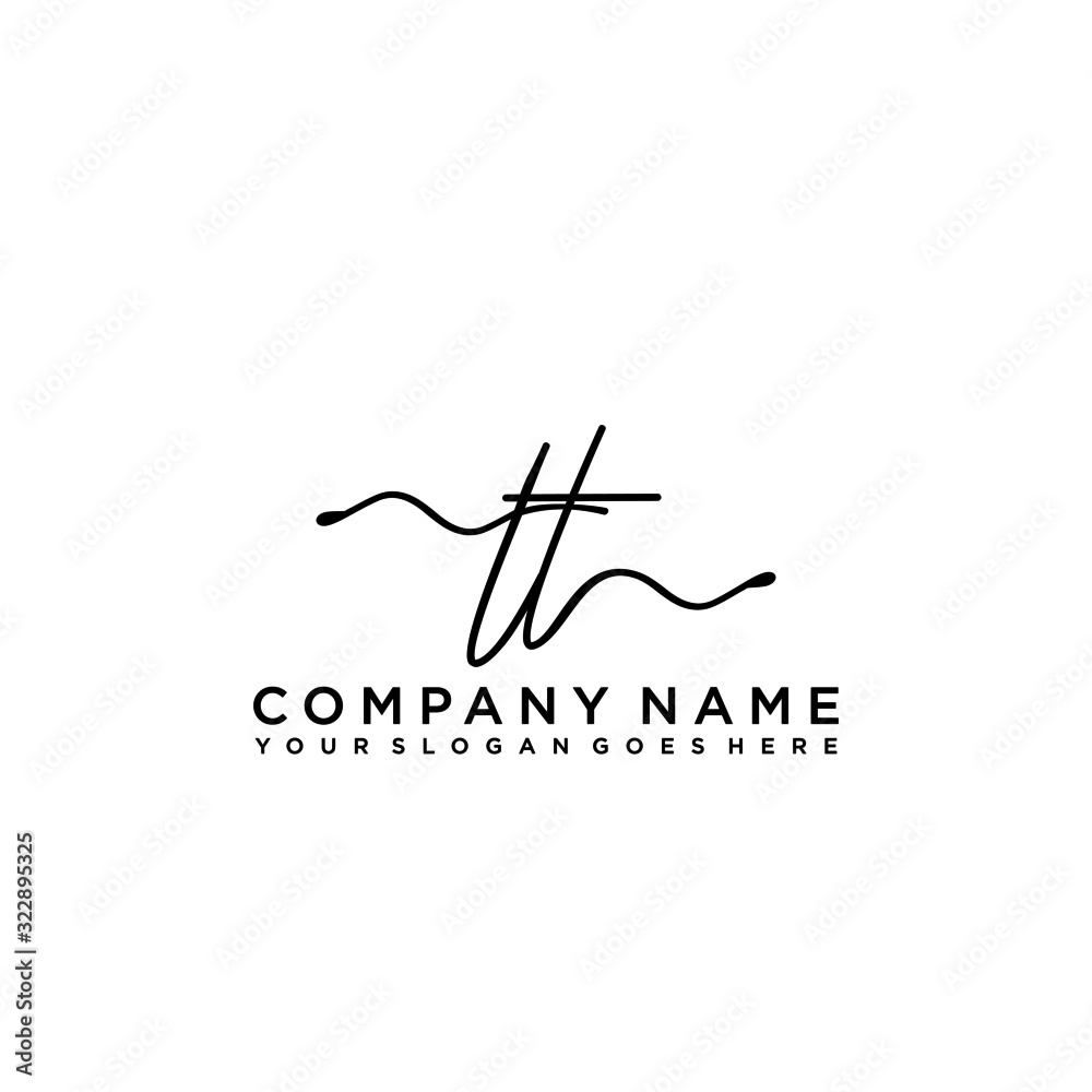 Initial letter TT Signature handwriting Logo Vector Stock Vector ...