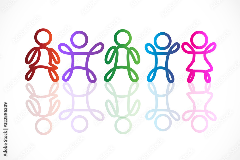 Logo children teamwork people together vector image Stock Vector ...