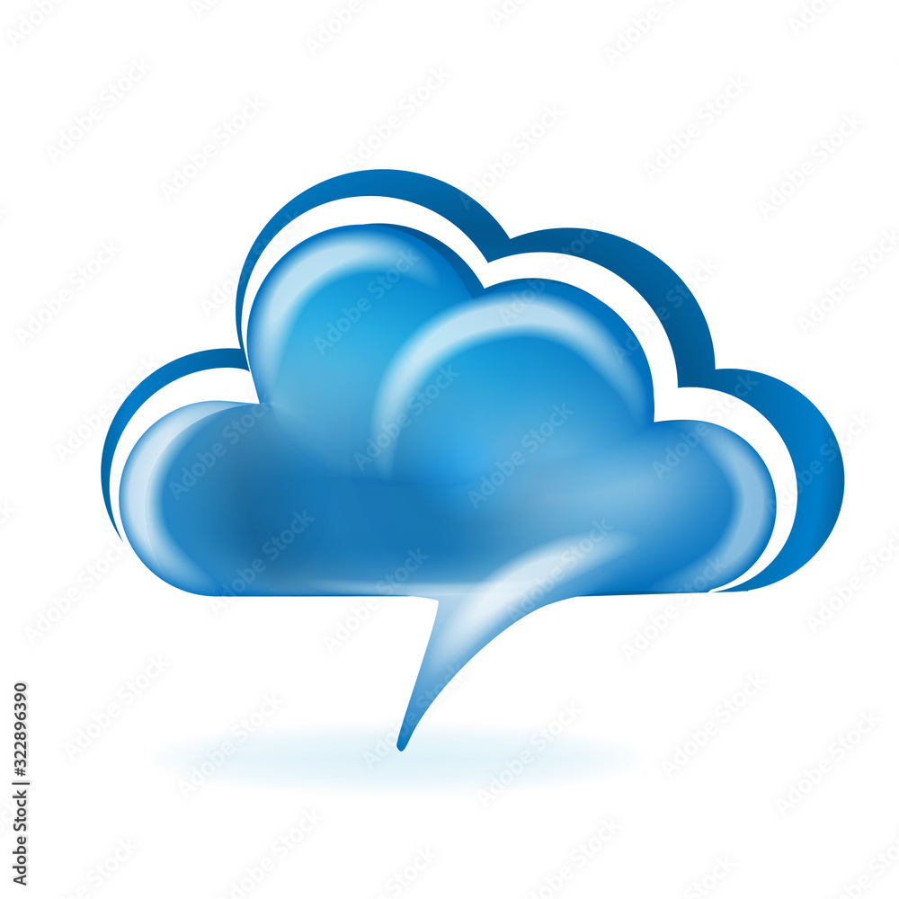 Cloud speech shape glossy symbol logo vector image Stock Vector | Adobe ...