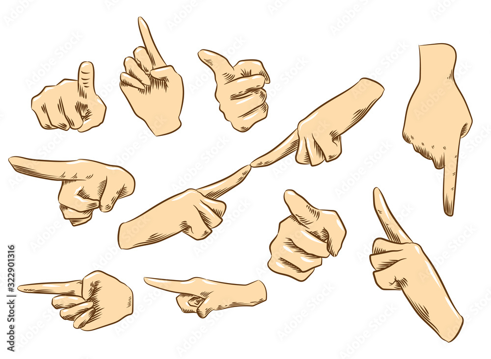 finger point vector set collection graphic clipart design Stock Vector ...