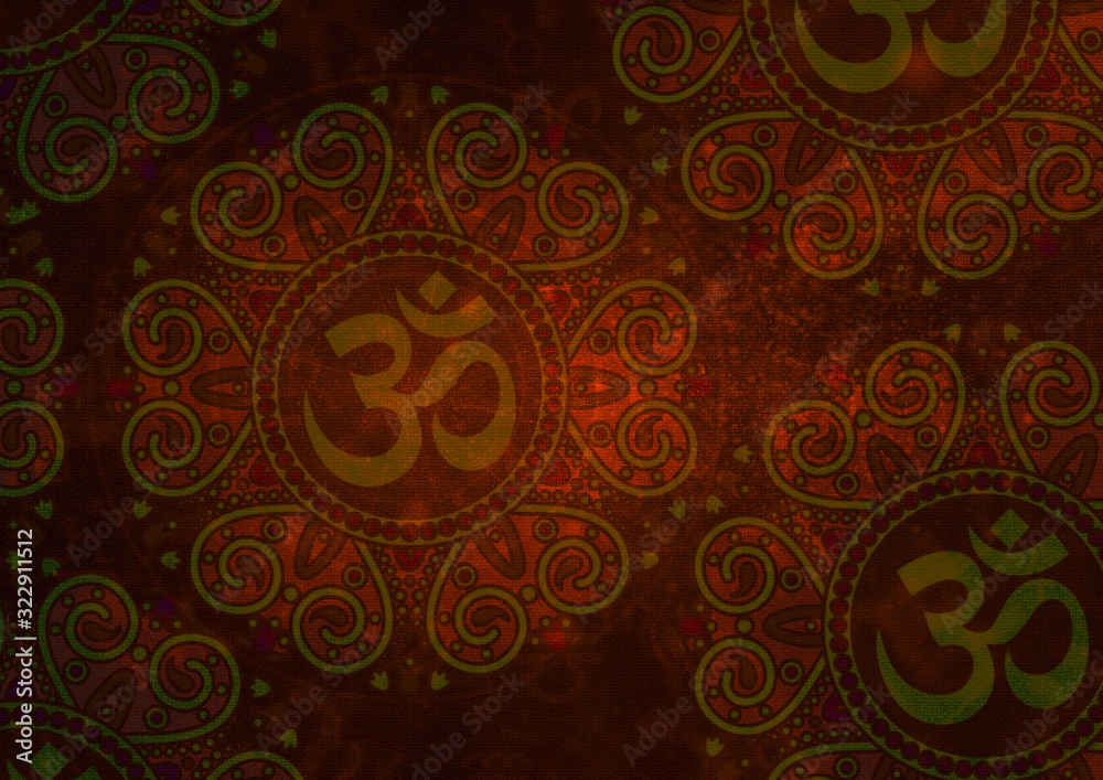 Ohm Ganesha Sign Pattern Background , Hindu god Stock Illustration ...