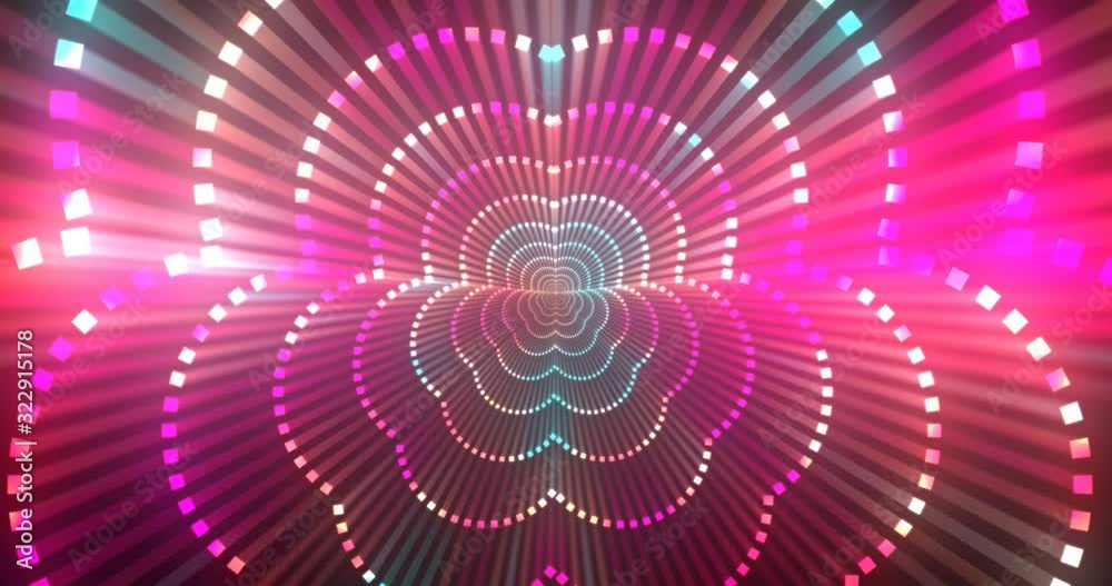 Vj futuristic neon tunnel in trefoil form. Popular multicolor neon ...