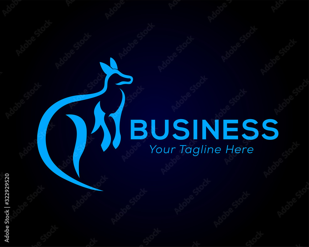 stand Blue kangaroo logo design inspiration Stock Vector | Adobe Stock