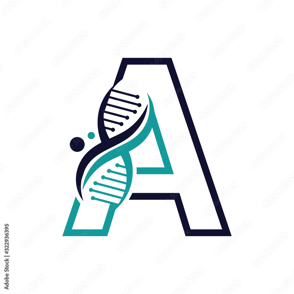 Letter A with DNA logo or symbol Template design vector Stock Vector ...