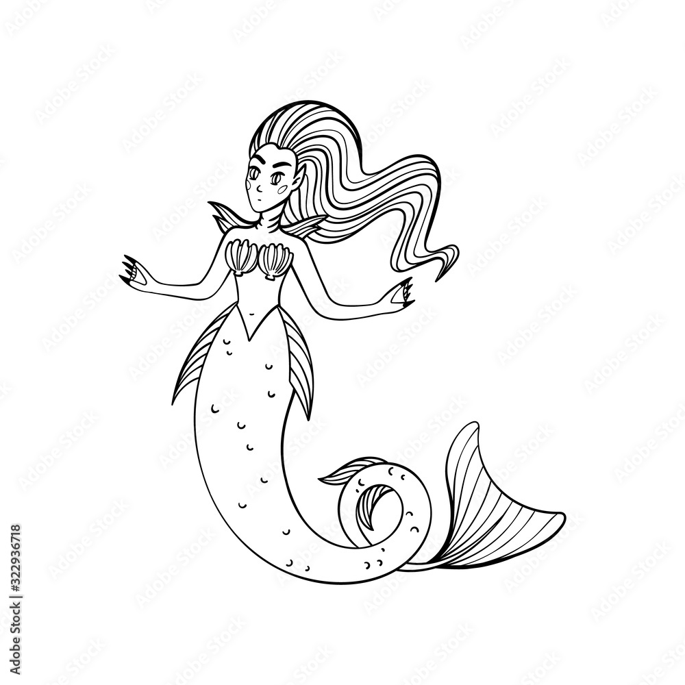 Mermaid Creature Drawing