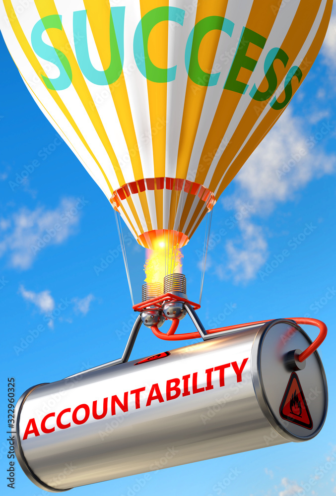 Accountability and success - pictured as word Accountability and a ...