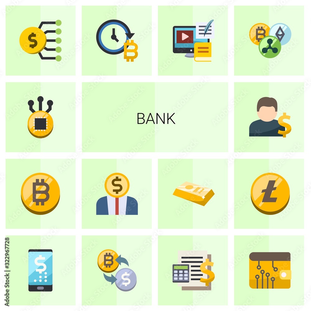 Bank Flat Icons