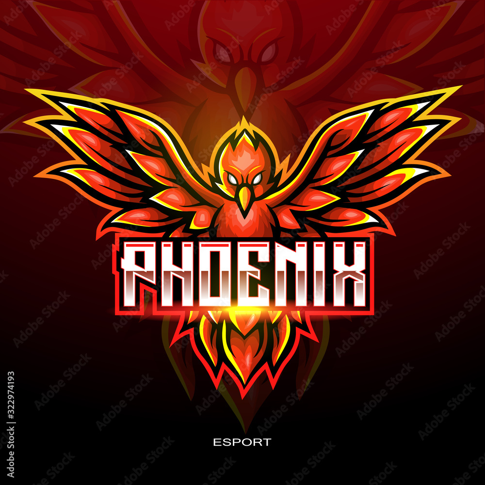 Red phoenix bird mascot logo for electronic sport gaming logo. Stock ...