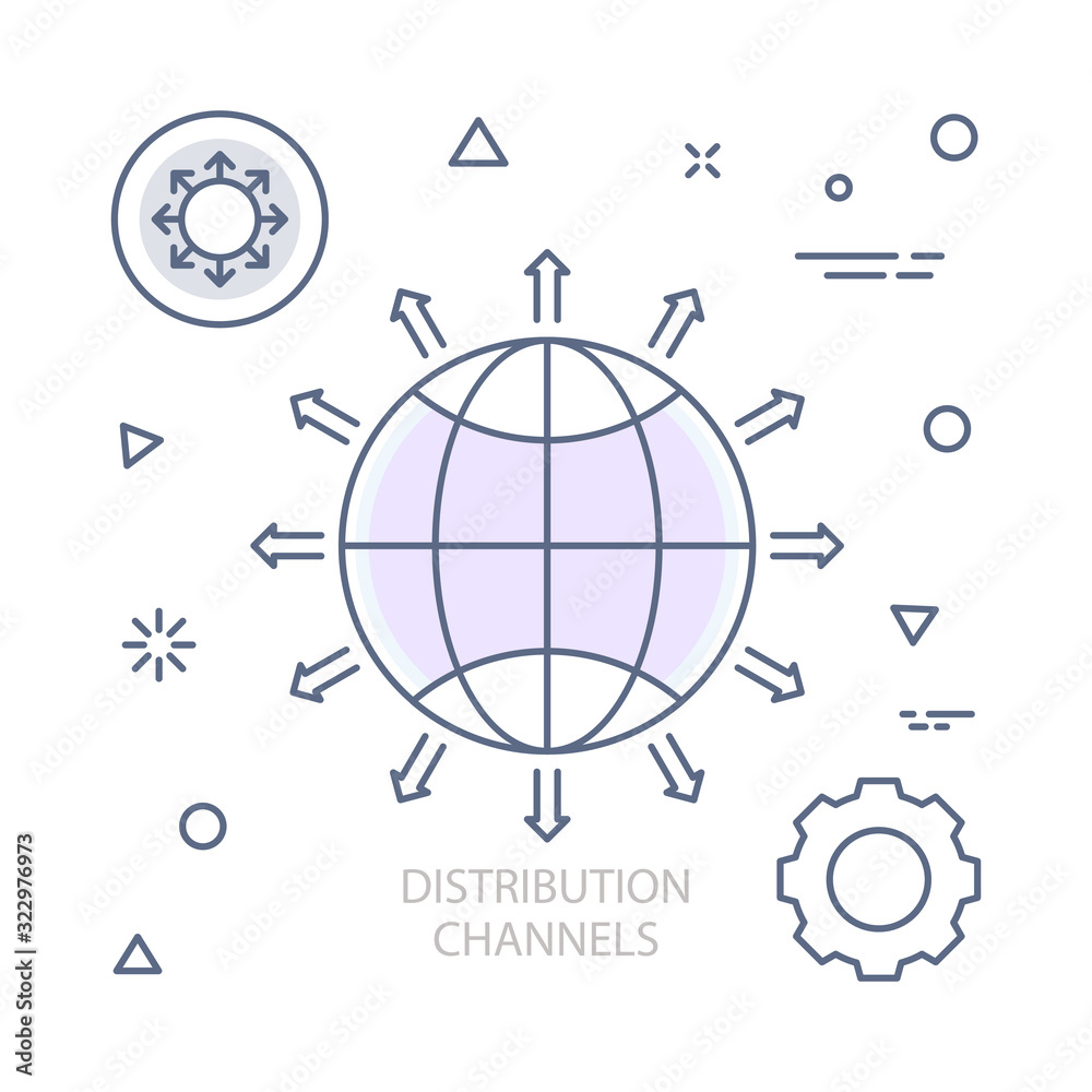 Distribution Channels vector illustration flat design concept. EPS 10 ...