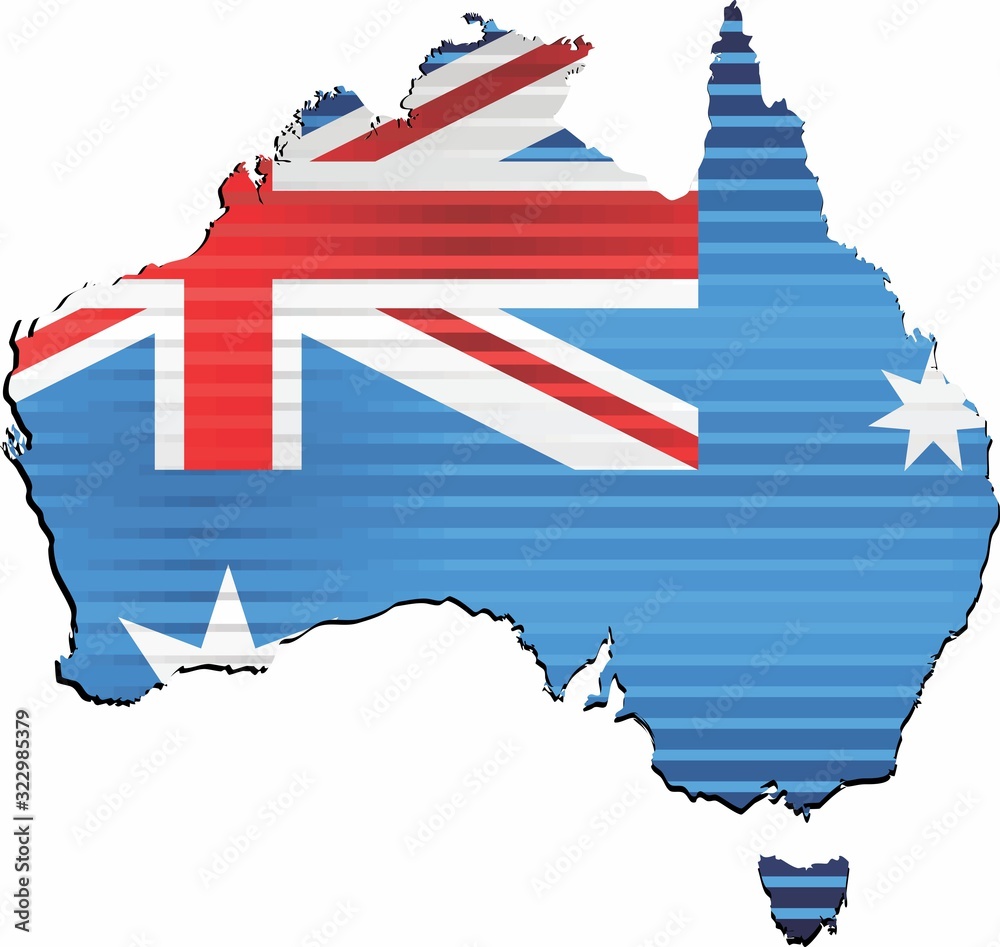 Shiny Grunge map of the Australia - Illustration, Three Dimensional Map ...