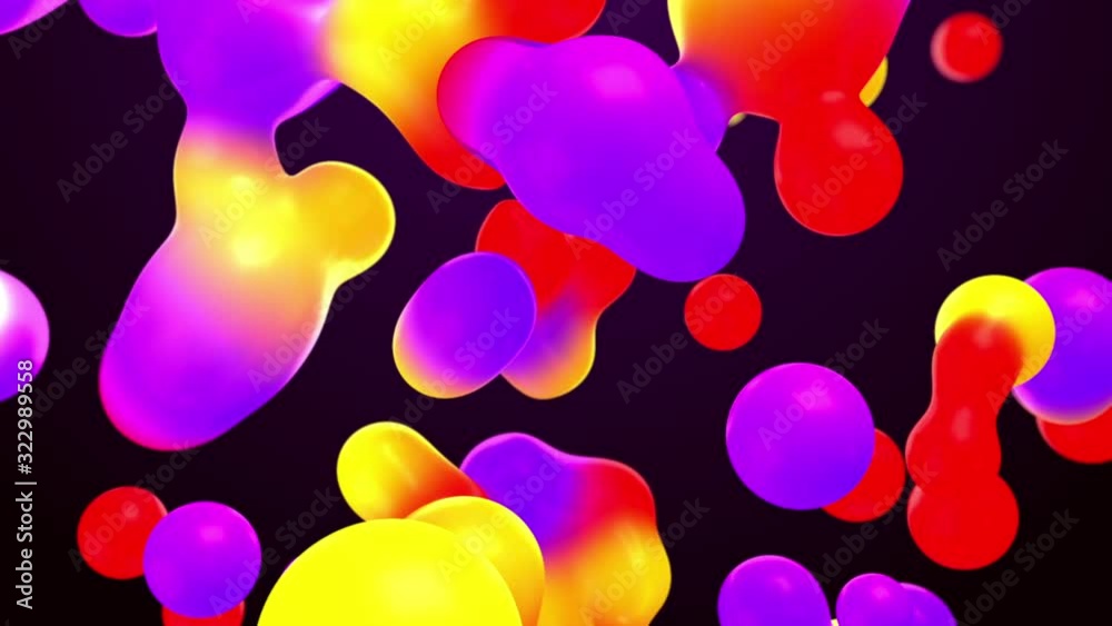 Abstract background with morphing circles in flat style on colorful backdrop. Lava lamp like ...