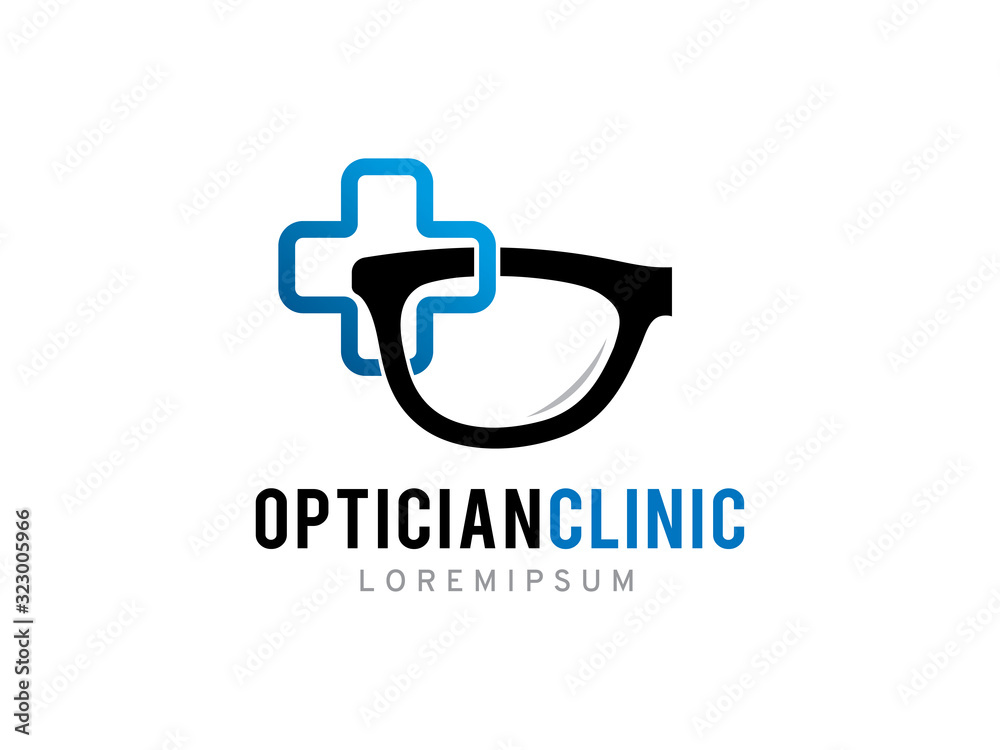 Optician clinic logo template design, icon, symbol Stock Vector | Adobe ...