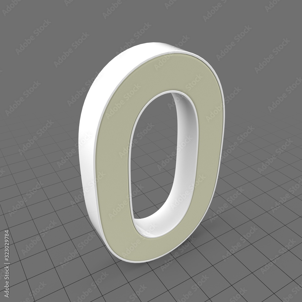 Letters Simple Zero Stock 3D asset | Adobe Stock