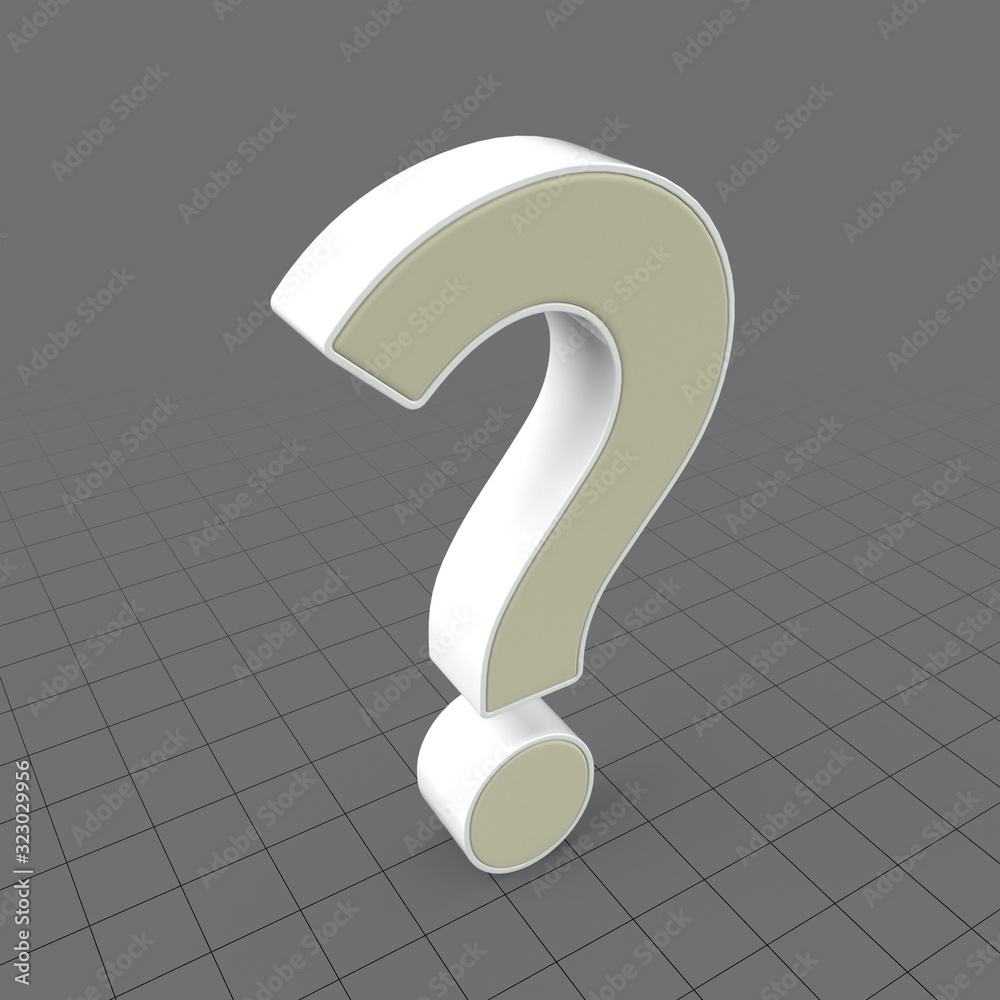 Letters Simple Question Mark Stock 3D asset | Adobe Stock