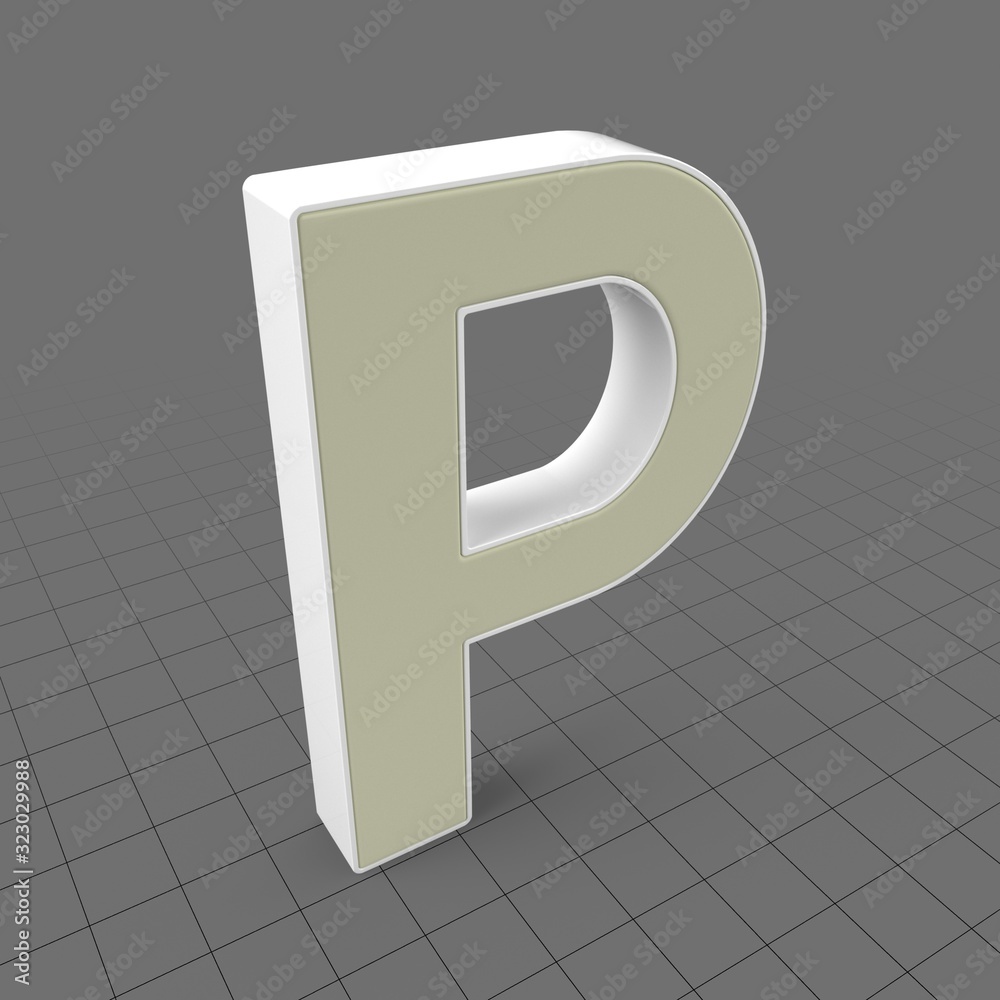 Letters Simple P Stock 3D asset | Adobe Stock