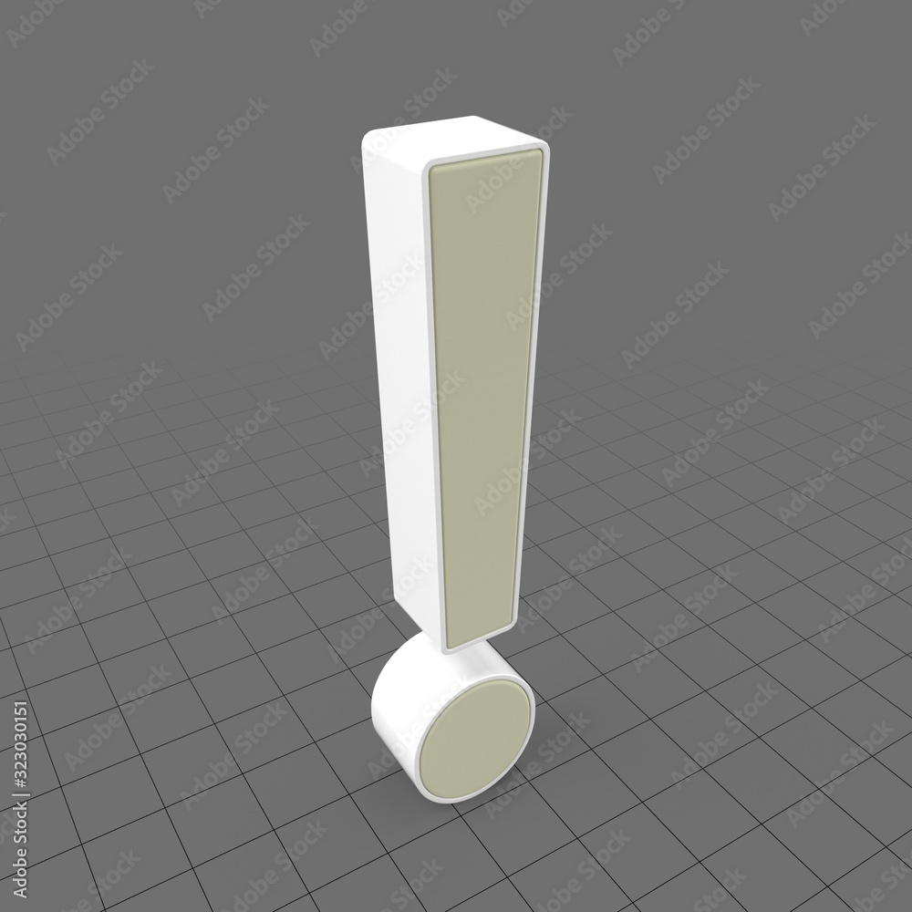 Letters Simple Exclamation Mark Stock 3D asset | Adobe Stock