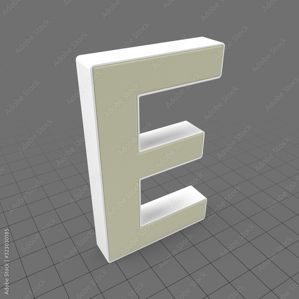 Letters Simple E Stock 3D asset | Adobe Stock