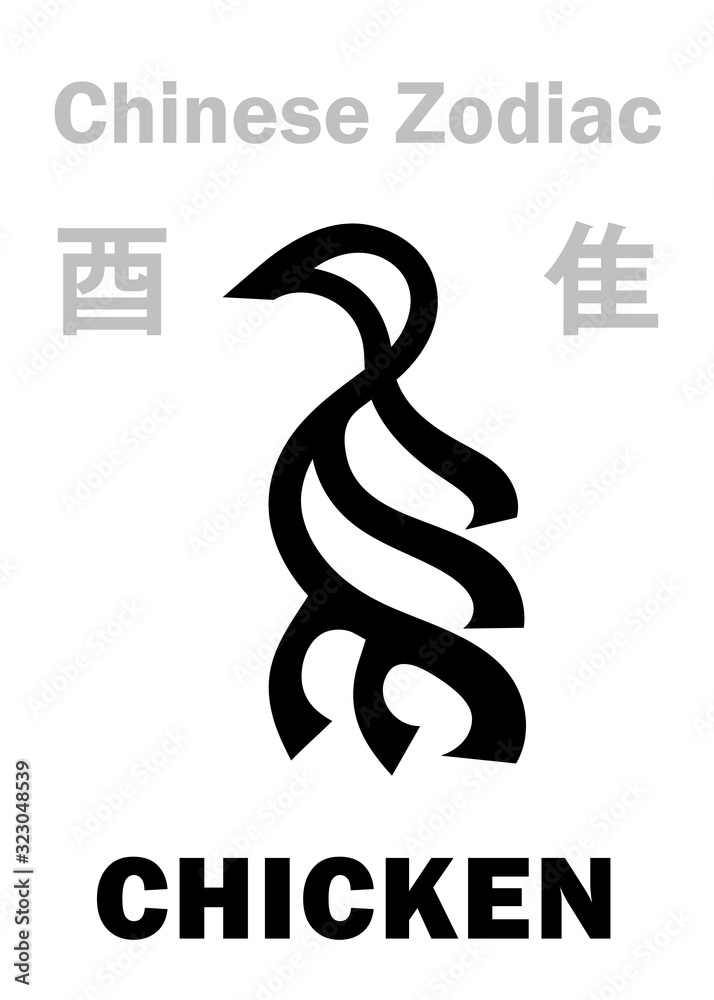 Astrology Alphabet: CHICKEN, ROOSTER / BIRD [隹] sign of Chinese Zodiac ...