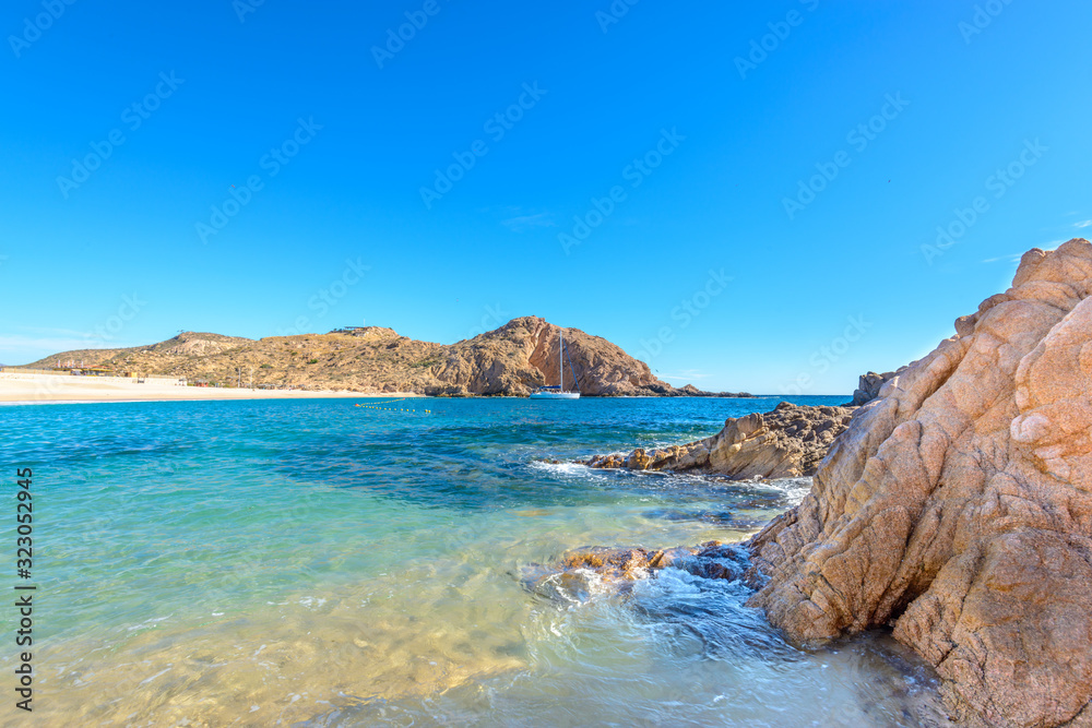 Santa Maria Beach, Cabo San Lucas, Mexico. Different stages of the ...