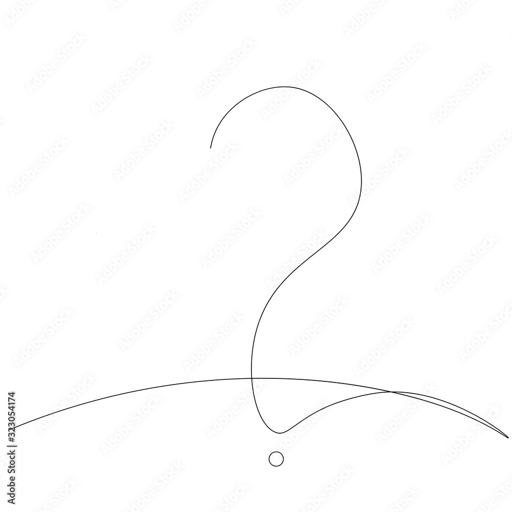 Question mark line drawing vector illustration Stock Vector | Adobe Stock