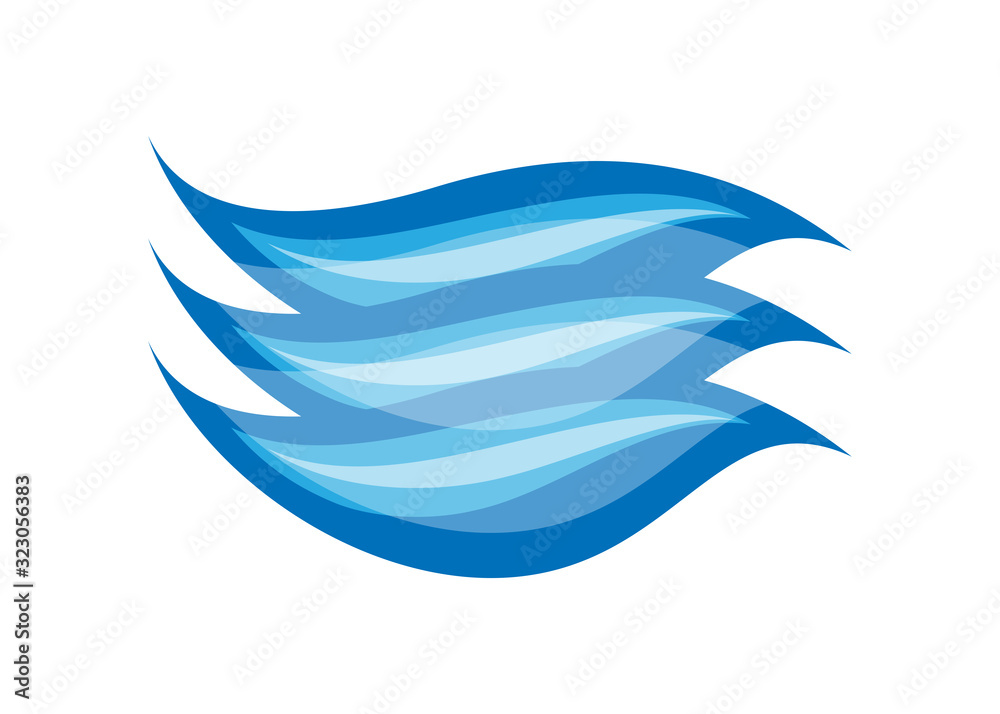 Water Wave Icon. Surf Logo. Vector Isolated On White Background. Hand ...