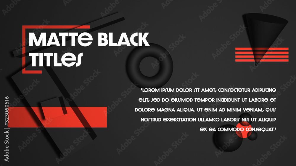 Matte Black Titles Stock Template | Adobe Stock