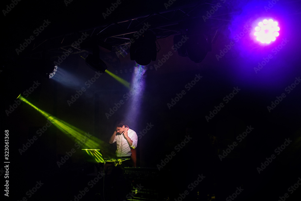 Young and beautiful man DJ Stock Photo | Adobe Stock