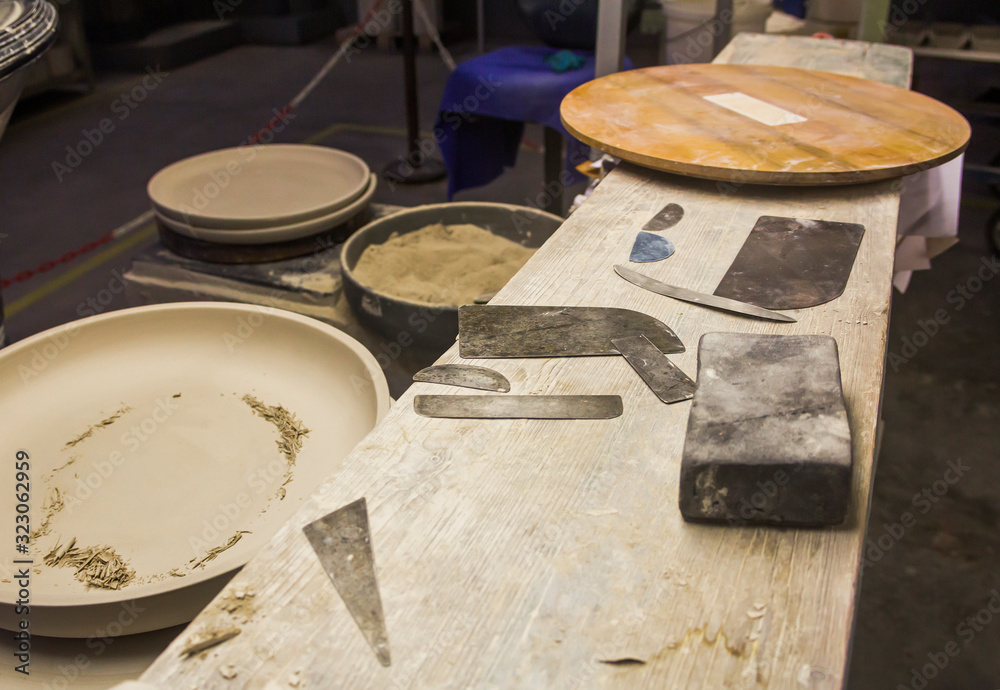 Delft, the Netherlands, Holland,January 18, 2020. Royal Delft Factory ...